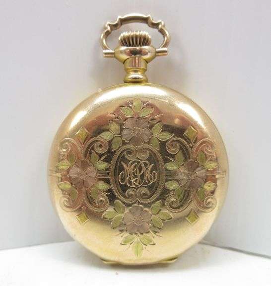 Waltham pocket watch, Grade 165 C1907 Hunter Case, running, gold/rose ...