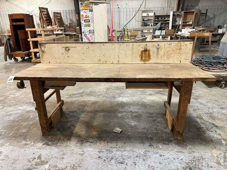 Wooden Work Bench (30" x 96" x 35" high), 4x4 Post Legs, 13" Riser ...