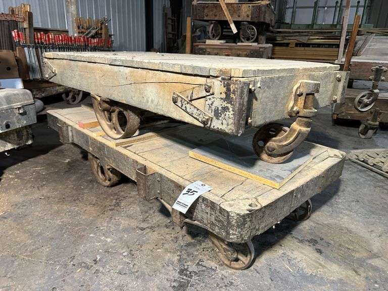 (2)-Antique Railroad Carts. Largest is 30" x 64" - Albrecht Auction Service