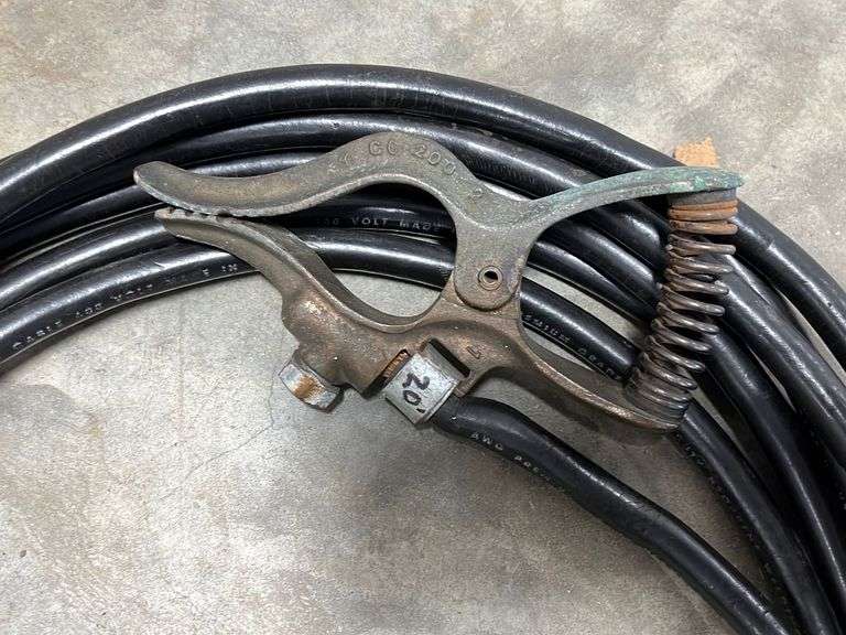 Welding cables, 20' ground jumper, spring clamps, on both ends, No. 2 ...