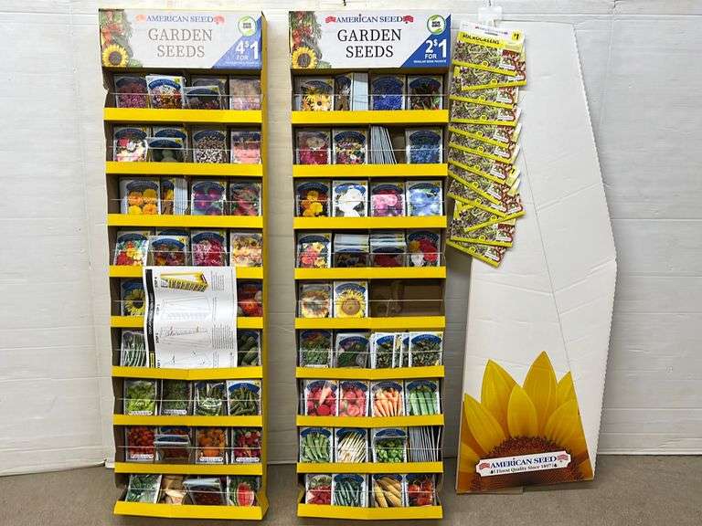 American Seeds seed display with over (1,000) packets of seeds, all ...