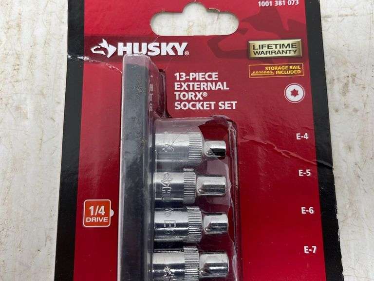 Husky 13-piece external torx socket set, include: 1/4", 3/8", and 1/2 ...