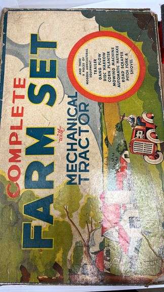 1940s Marx complete farm set, includes: 10-disc harrow, Hay rake, Wind ...