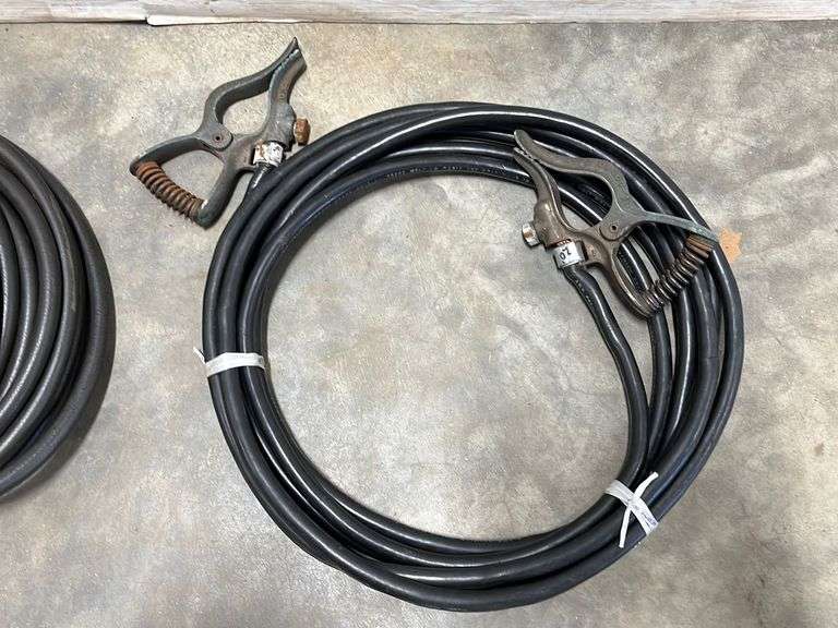 Welding cables, 20' ground jumper, spring clamps, on both ends, No. 2 ...