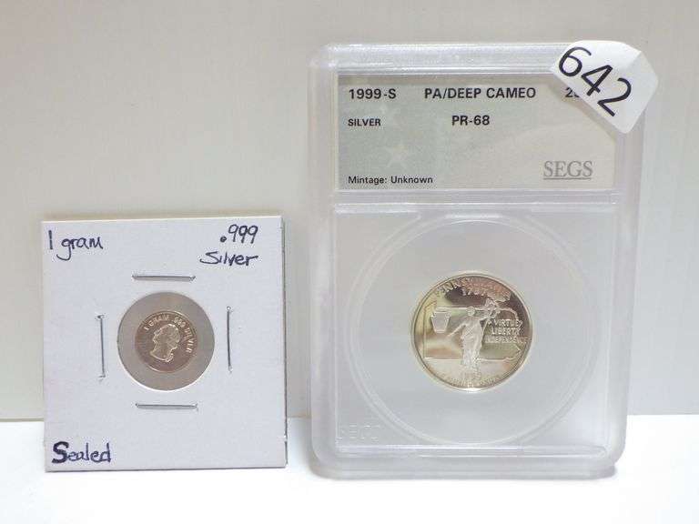 1999-S 90% Silver Statehood Quarter, Proof State 68/70; 1g of .999 fine ...