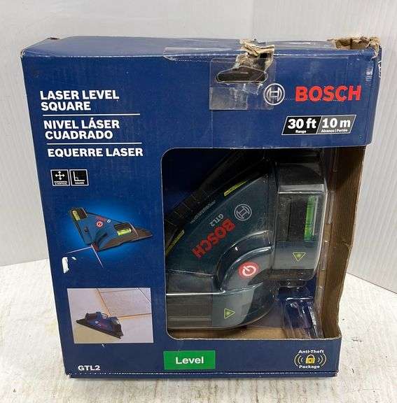 Bosch laser level square, reads up to 30', generates two laser lines at ...