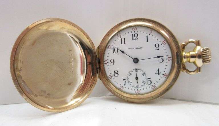 Waltham pocket watch, Grade 165 C1907 Hunter Case, running, gold/rose ...