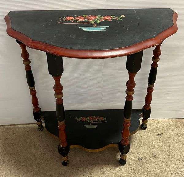 Antique half table, 22"W x 10"D x 24"H, some wear - Albrecht Auction ...