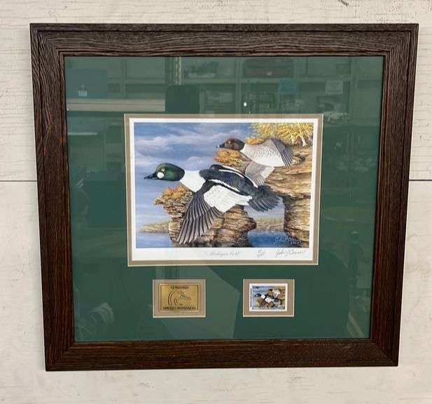 Ducks Unlimited Michigan Gold print, artist signed, 49/2350, 18"W x 17 ...