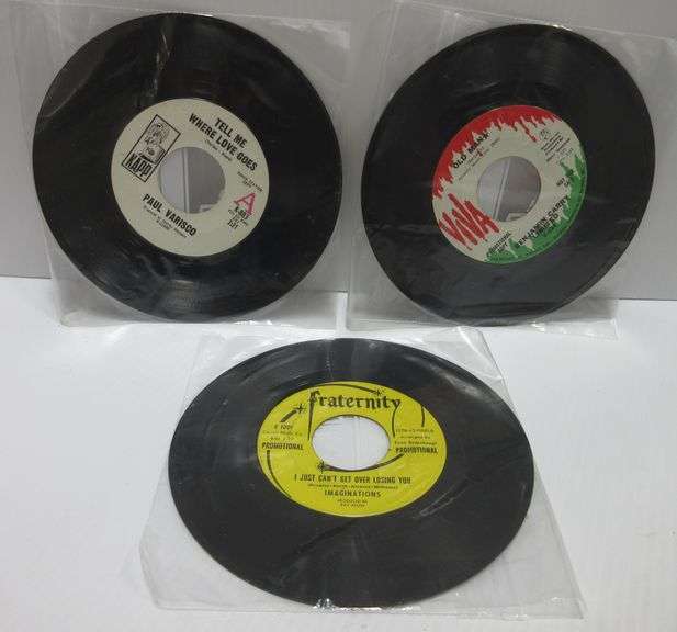 (3) 45 RPM records, includes: 1- by Paul Varisco, "Sweet Lorene" and "Tell Me Where Love Goes ...