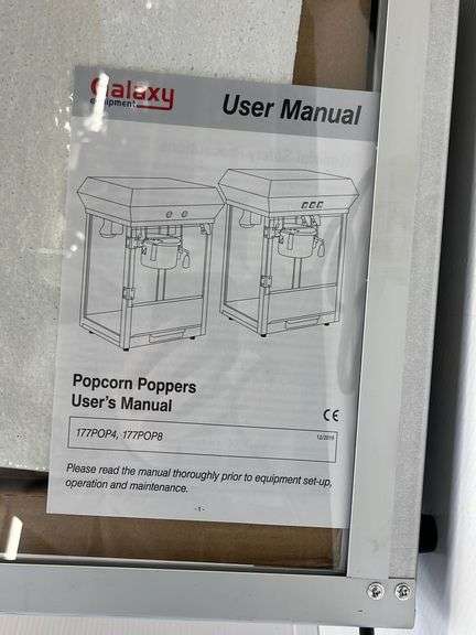 Galaxy popcorn popper, needs put together comes with scoop and boxes of ...