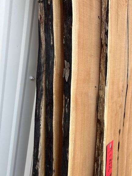 (4) Black cherry boards, live edge, rough sawn: One- 16" to 17"W x 7/8 ...