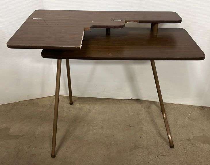 Older mid-century modern Necchi 2-tier folding sewing machine table, 36 ...