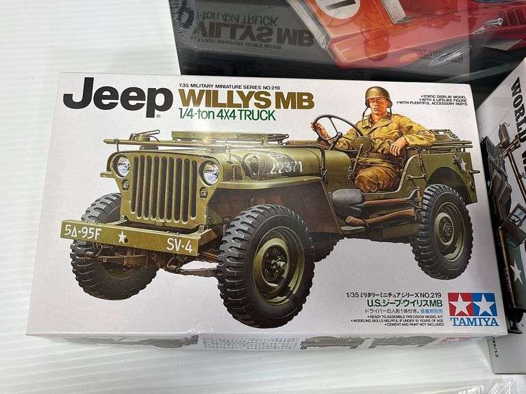 (4) Plastic car model kits, include: 1/24 scale Accurate Miniatures ...