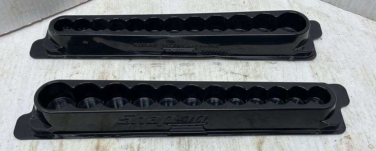 (2) Snap-On magnetic 12-pace socket organizers, 13"L, good, both have ...