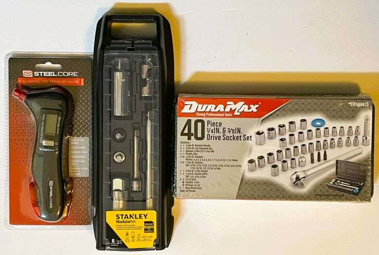 Stanley 8-piece socket extension set, new; DuraMax 40-piece drive ...