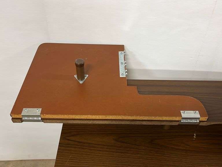 Older mid-century modern Necchi 2-tier folding sewing machine table, 36 ...