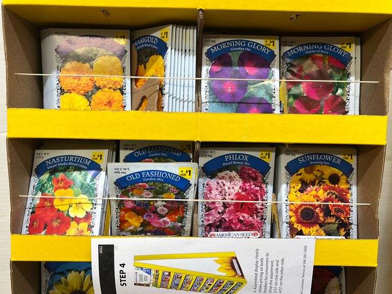 American Seeds seed display with over (1,000) packets of seeds, all ...