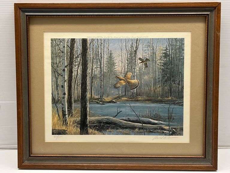 Limited print, "Over The Pond" by David A. Maass, print- 16 1/2" x 12 1 ...