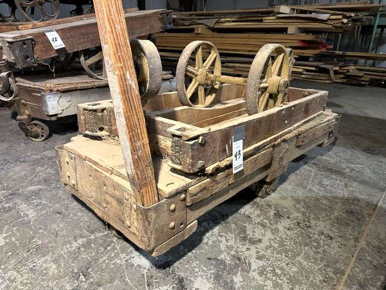 (2)-Antique Railroad Carts, Largest is 24" x 60" - Albrecht Auction Service