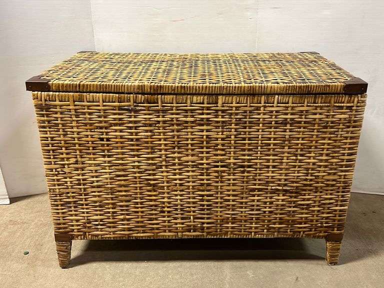Wicker chest, 36"W x 20"D x 24"H, wicker has wear, good - Albrecht ...