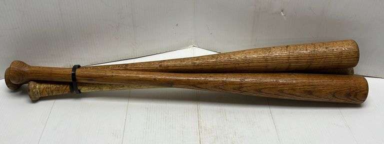 (3) Vintage wooden bats, include: 1- Louisville Hillerich & Bradsby ...