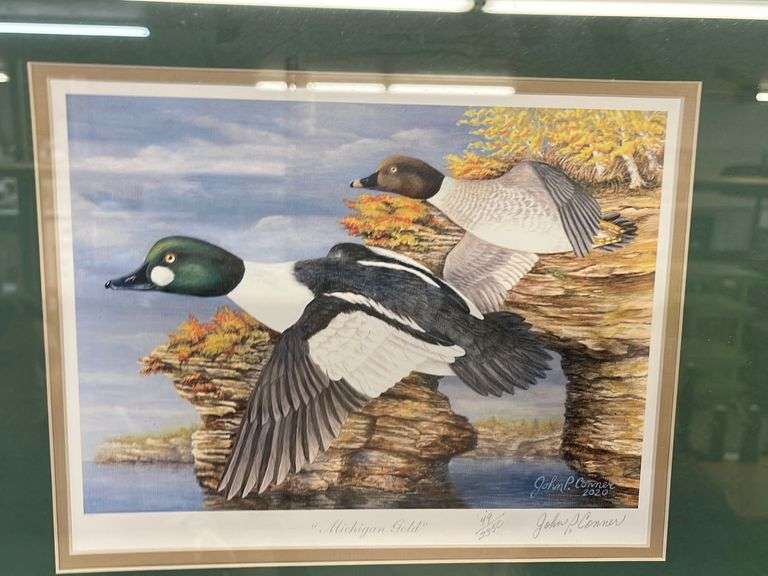 Ducks Unlimited Michigan Gold print, artist signed, 49/2350, 18"W x 17 ...