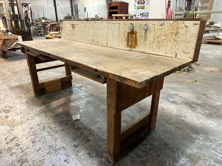 Wooden Work Bench (30" x 96" x 35" high), 4x4 Post Legs, 13" Riser ...