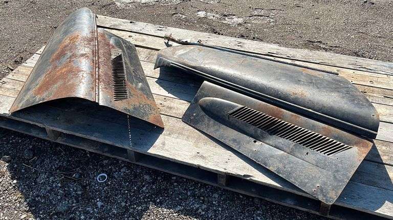 1937 Chevrolet hood, used, has dents and wear - Albrecht Auction Service