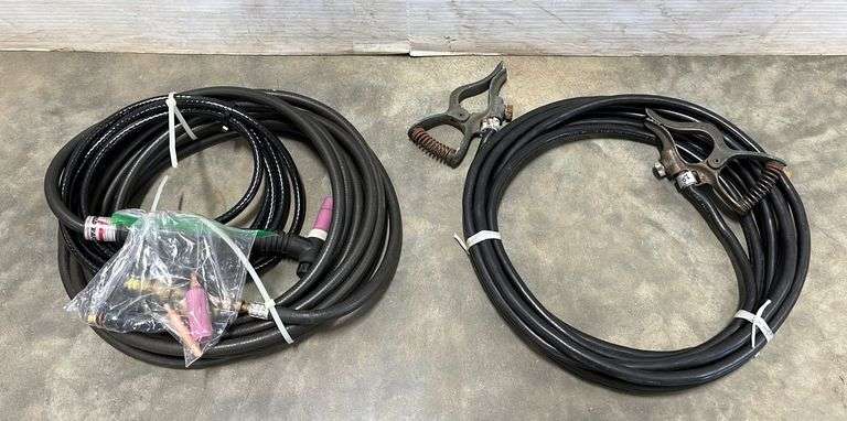 Welding cables, 20' ground jumper, spring clamps, on both ends, No. 2 ...
