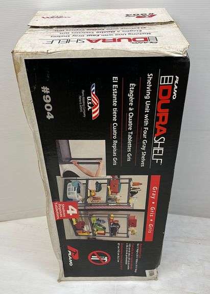 Plano Grey Heavy Duty 4-Tier Plastic Shelving Unit Shelf, 34 1/4"W x 14 ...