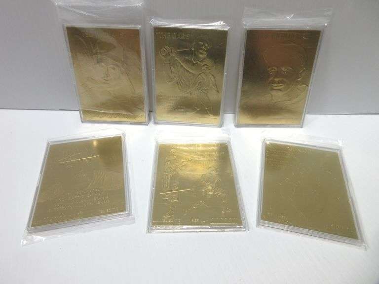 (6) Gold Performance 22K Gold Limited Edition Baseball Cards from 1996 ...