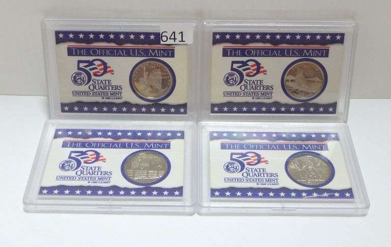 (4) Proof State +65/70 Statehood Quarters, NY, VT, RI, and KY, all 2001 ...