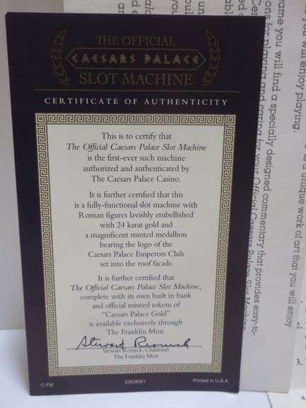 The Official Caesar's Palace slot machine by the Franklin Mint with ...