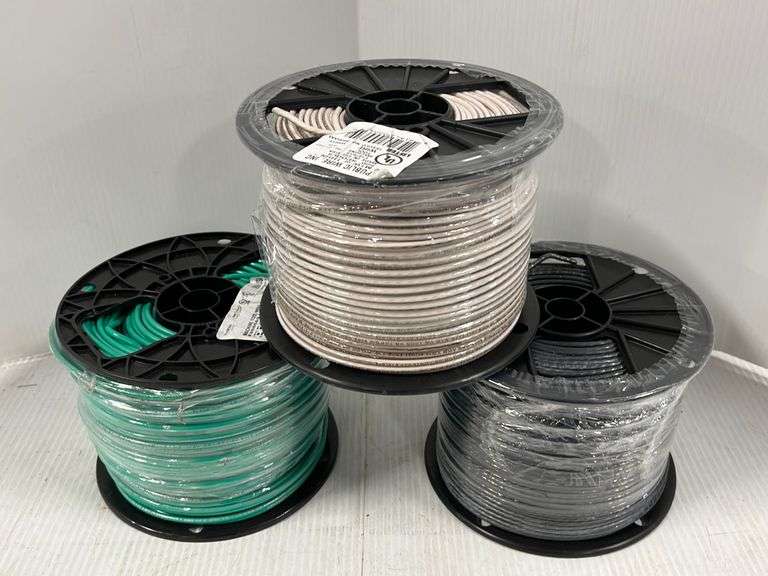 Republic wire 12-gauge THHN (3) spools, black, white, and green, 500 ft ...