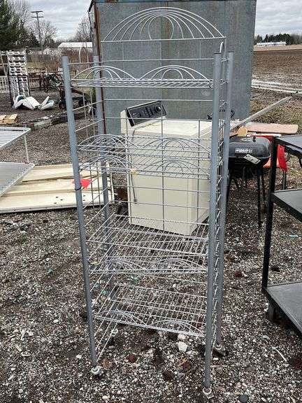 Gray storage rack, 14" x 23" x 63"H - Albrecht Auction Service