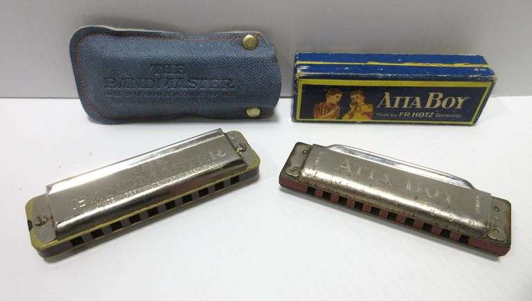 (2) Harmonicas, includes: 1- The Bandmaster, Germany Democratic Republic; 1- Atta Boy, made in ...