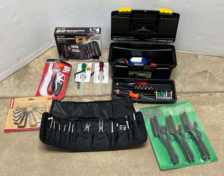 Tool box full of various tools with allied automotive and fix it tool ...