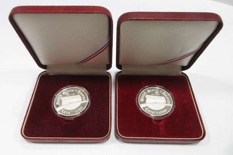 (2) US Constitution silver coins - Albrecht Auction Service