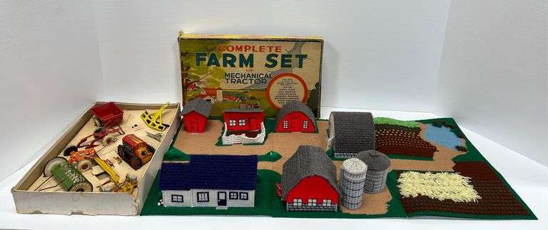 1940s Marx complete farm set, includes: 10-disc harrow, Hay rake, Wind ...