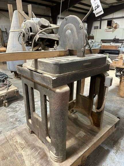 10" Cutoff Saw on Stand, 3 hp, 220/440 volt, 3-phase, Stand is 22" x 30 ...