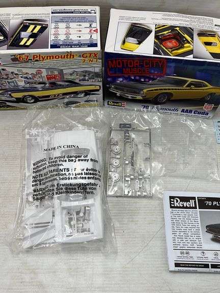 (3) Plastic model car kits, includes: 1- Revell 1/25, 1967 Plymouth GTX ...