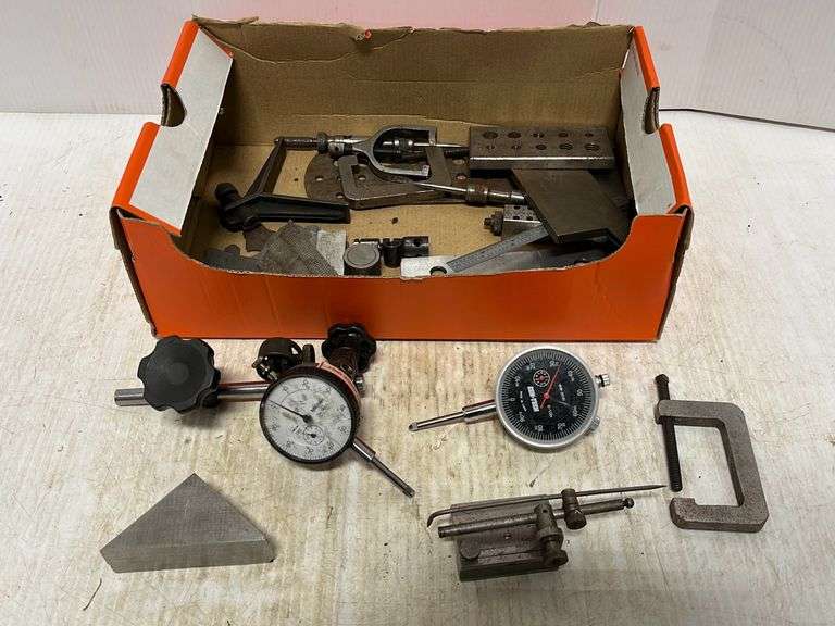 Machine tools, includes: 1- Mitutoyo Dial Indicator, 1- Centech Dial ...