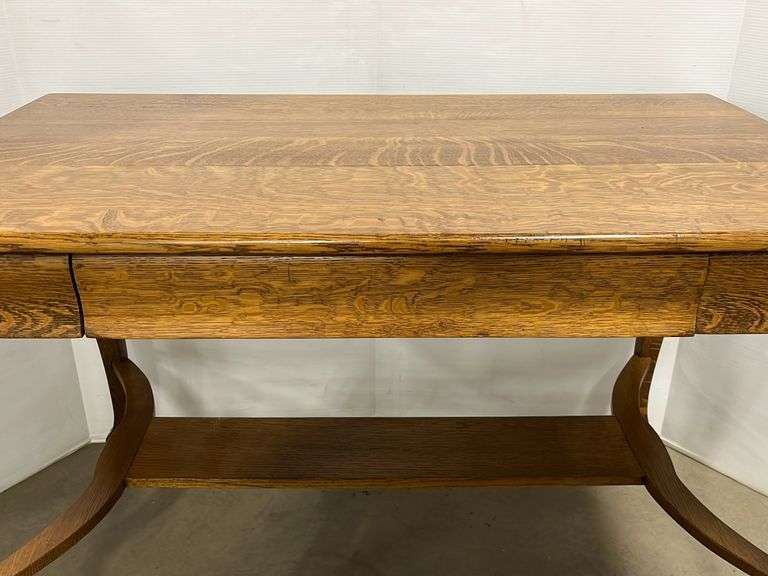 Antique oak victorian library table with drawer, 28"D x 46"W x 30"H ...
