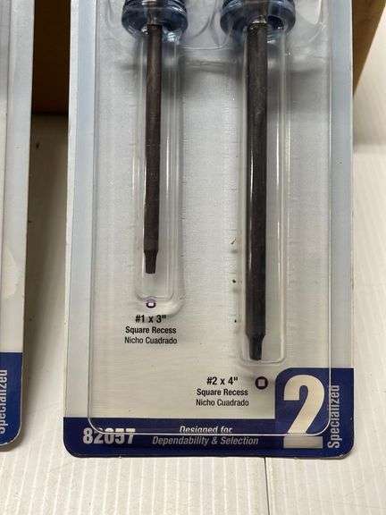 (11) Pratt-Read 2-piece square recess screwdriver sets, No. 1 and No. 2 ...