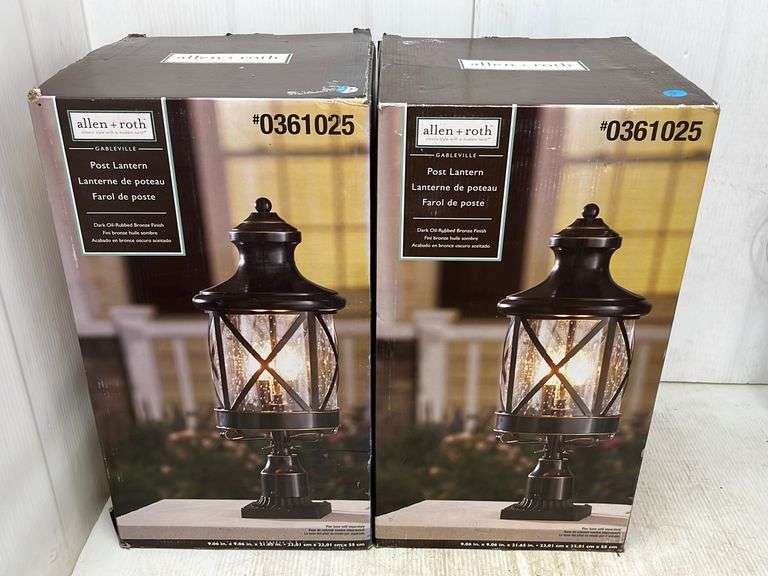 Allen and Roth 3-piece traditional outdoor lantern light post, new ...