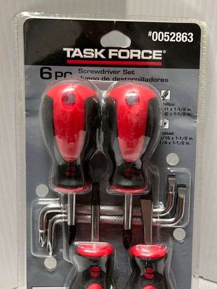 (3) Task Force tool sets, includes: One- 6-Piece screwdriver set, One ...