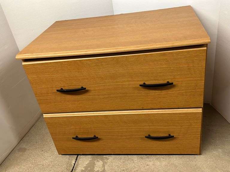 2-Drawer file cabinet, 30"W x 19"D x 25"H, good - Albrecht Auction Service