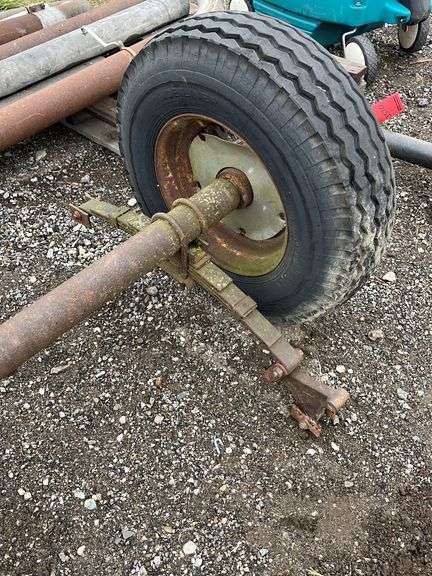Trailer axle and wheels, great for a trailer build project, 3" tube ...