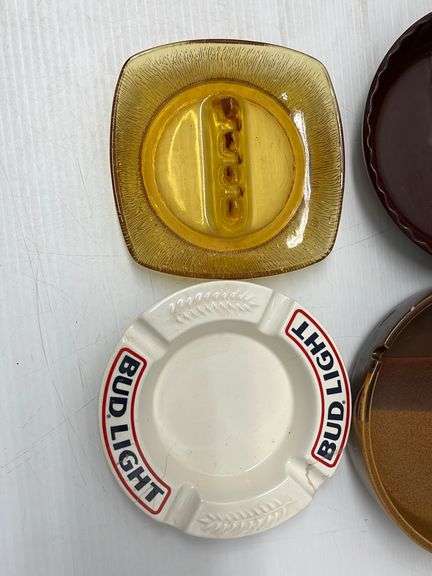 (6) Older collectible ashtrays, up to 6 1/8"Dia - Albrecht Auction Service